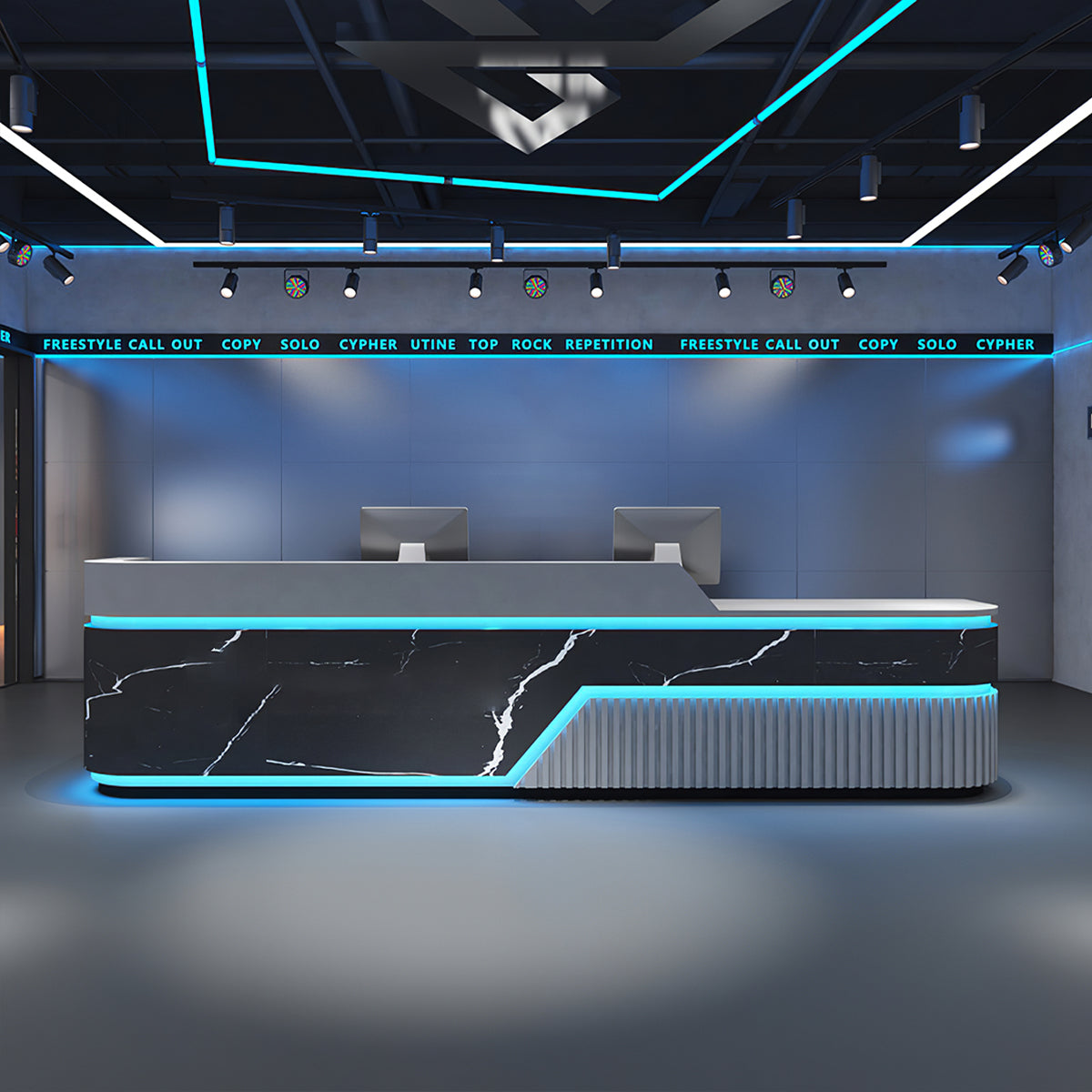 Billiard Hall Reception Desk - Modern Fusion of Style and Functionality ...