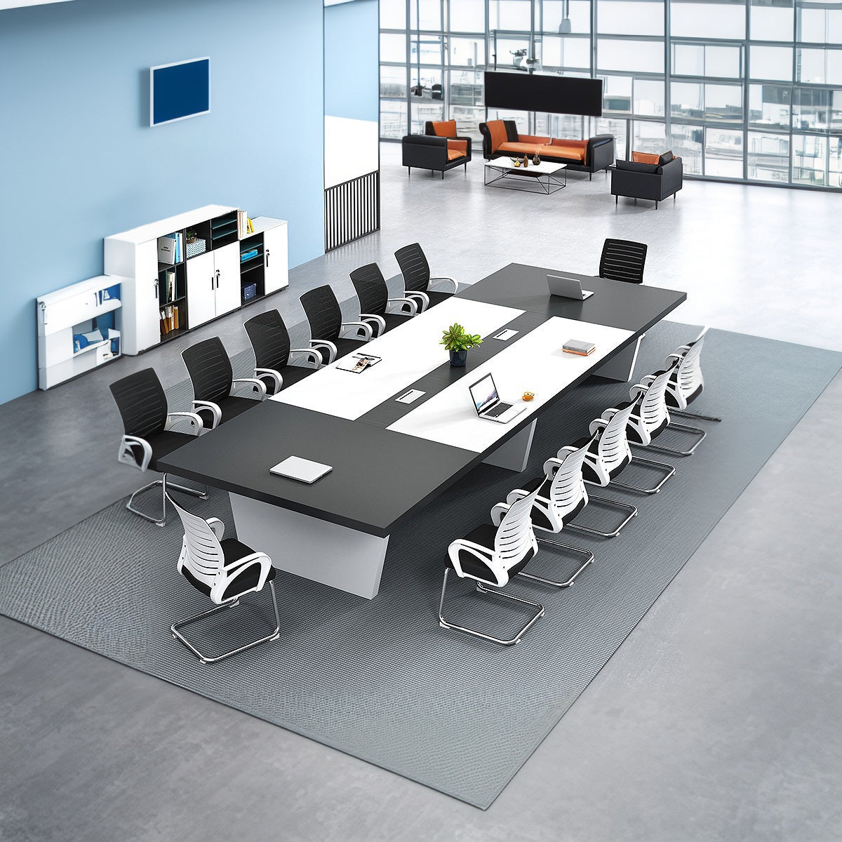 Stylish Rectangular Dual-Color Conference Table for Office – Zimasya ...