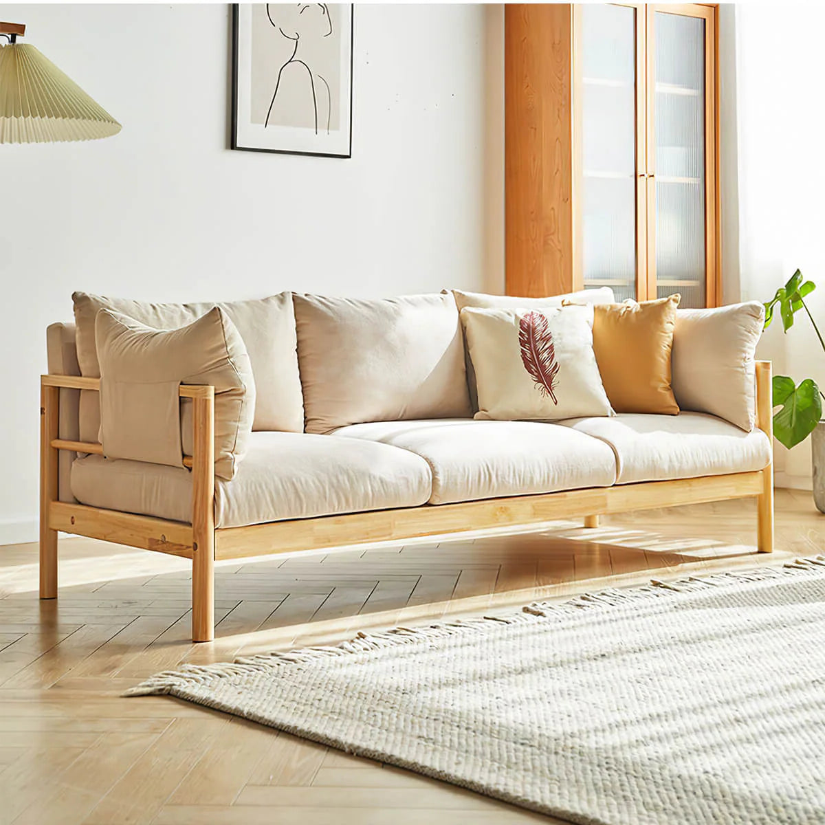 Modern Solid Wood Sofa - Minimalist Sofa for Living Room – Zimasya ...