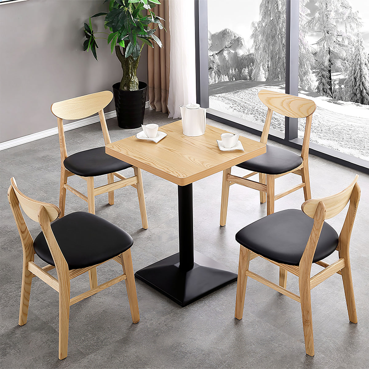 Wooden Table & Chair Set - Stylish Addition to Office Reception Space ...