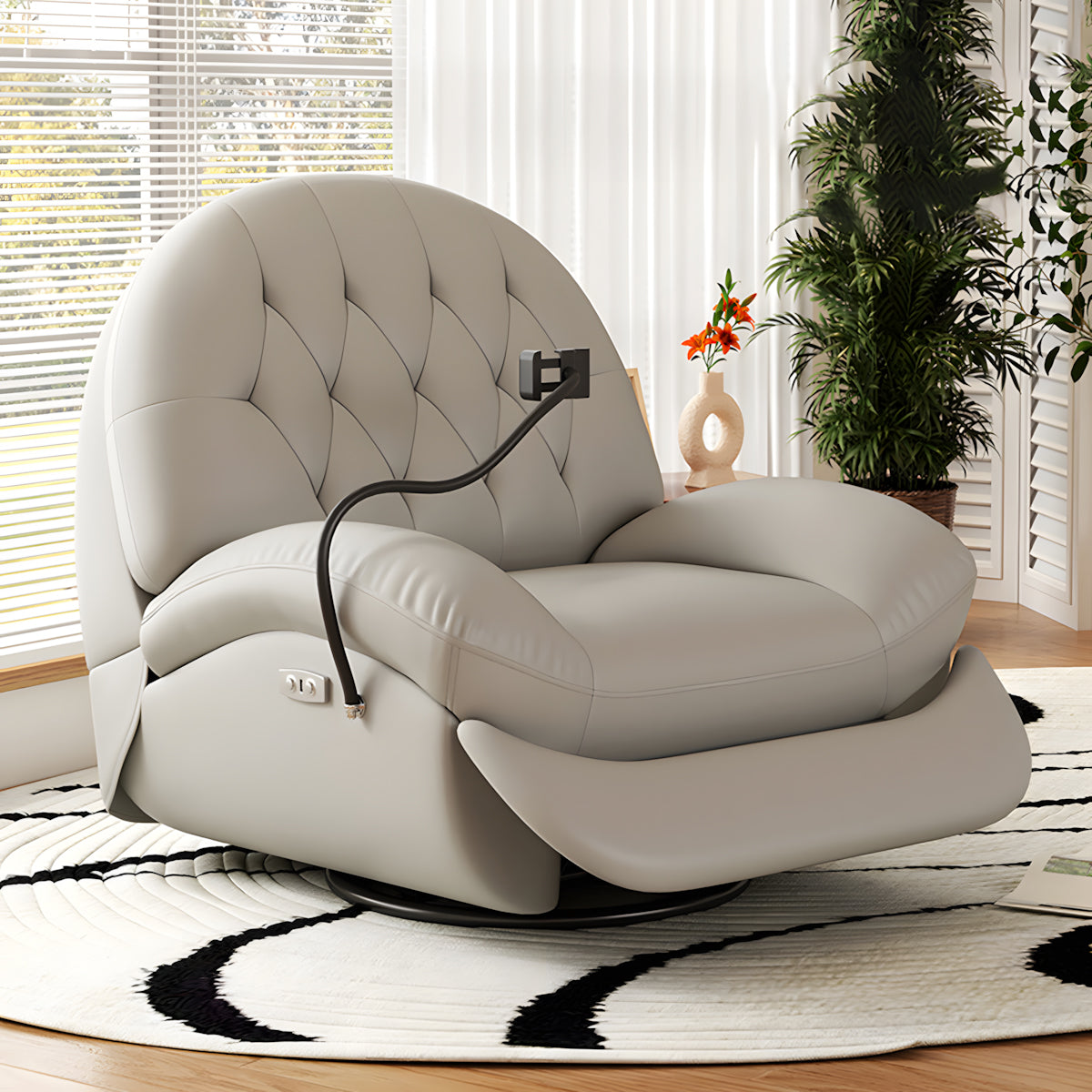 Semi-Circular Single Recliner Sofa with Liftable Footrest（Stock Items ...