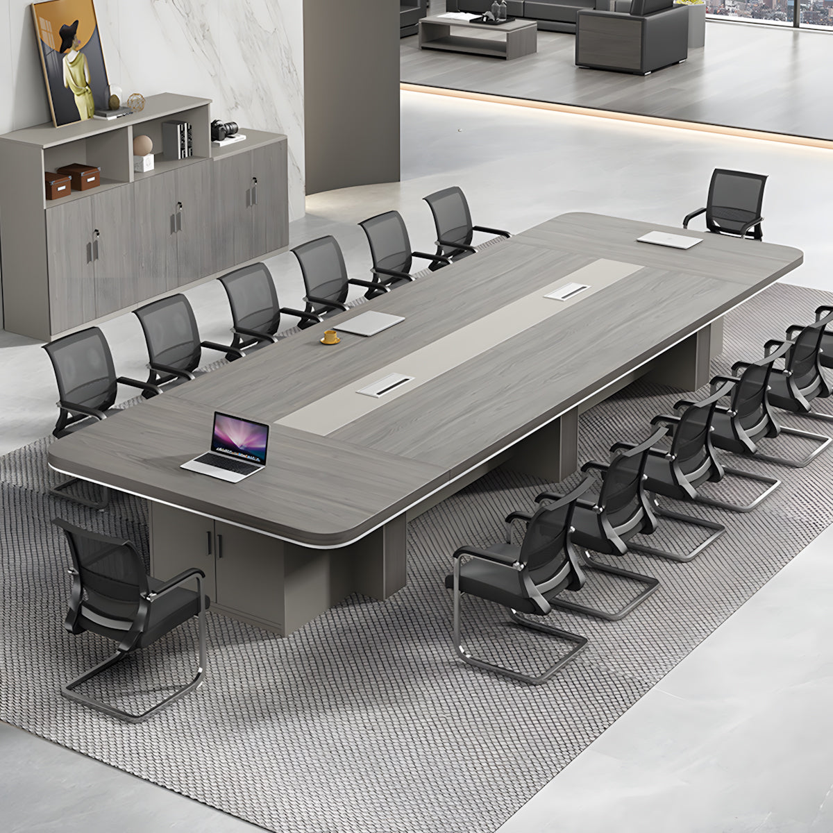 Rectangular Conference Table with Storage Cabinet for Large Meetings ...