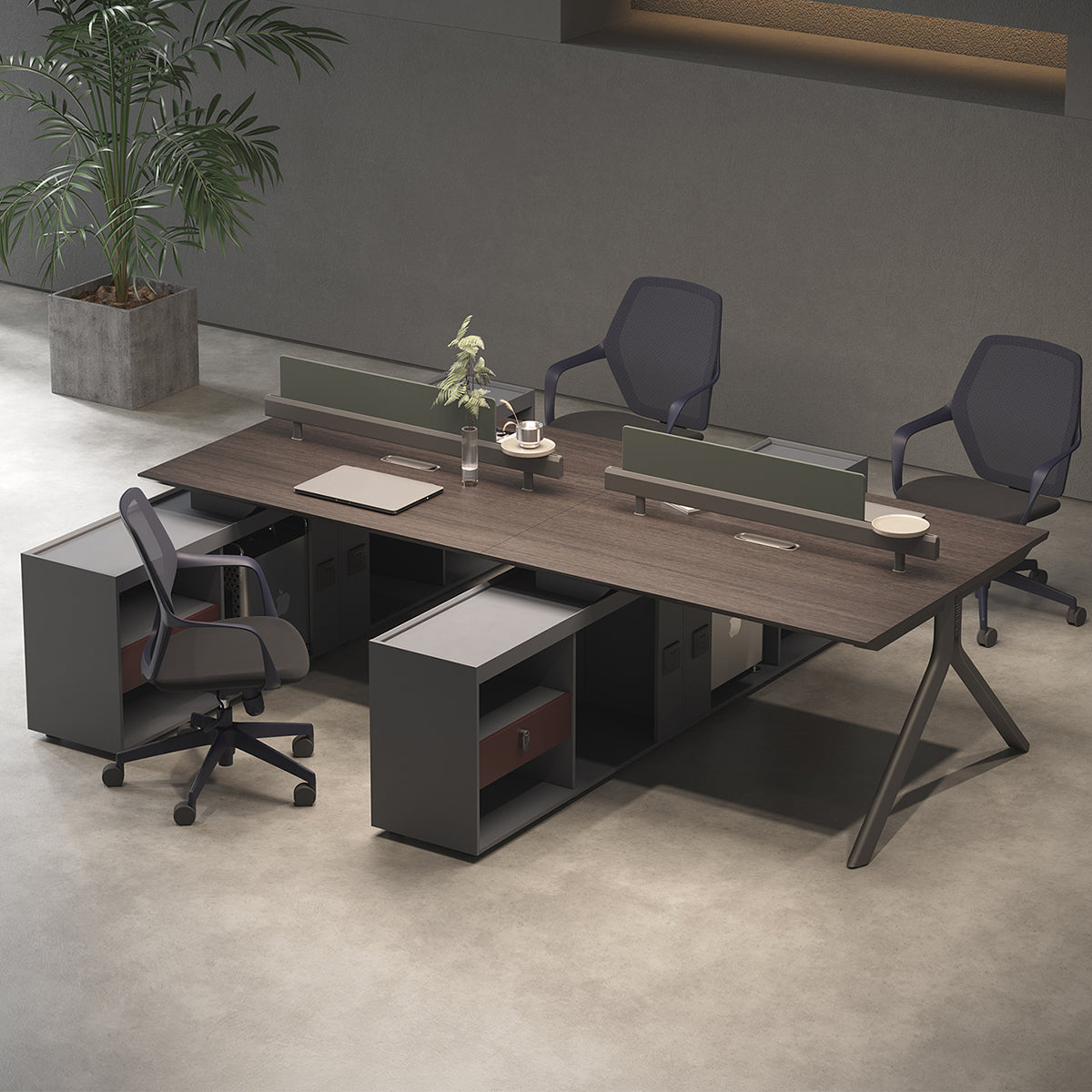 Office Desk with Side Storage – Employee Workstation Table for Office ...