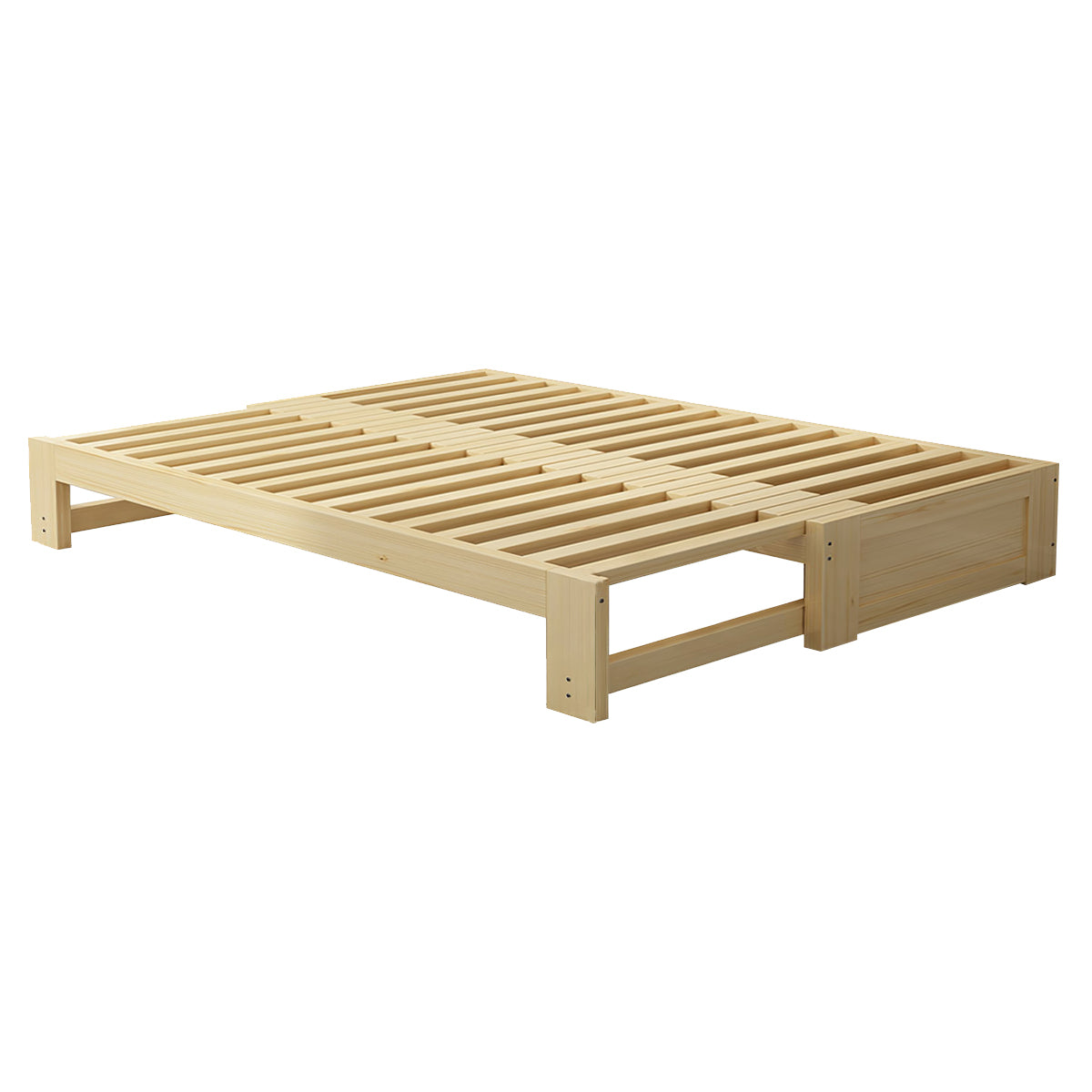 Solid Wood Extendable Bed Frame- Adjustable Width for Various Needs ...