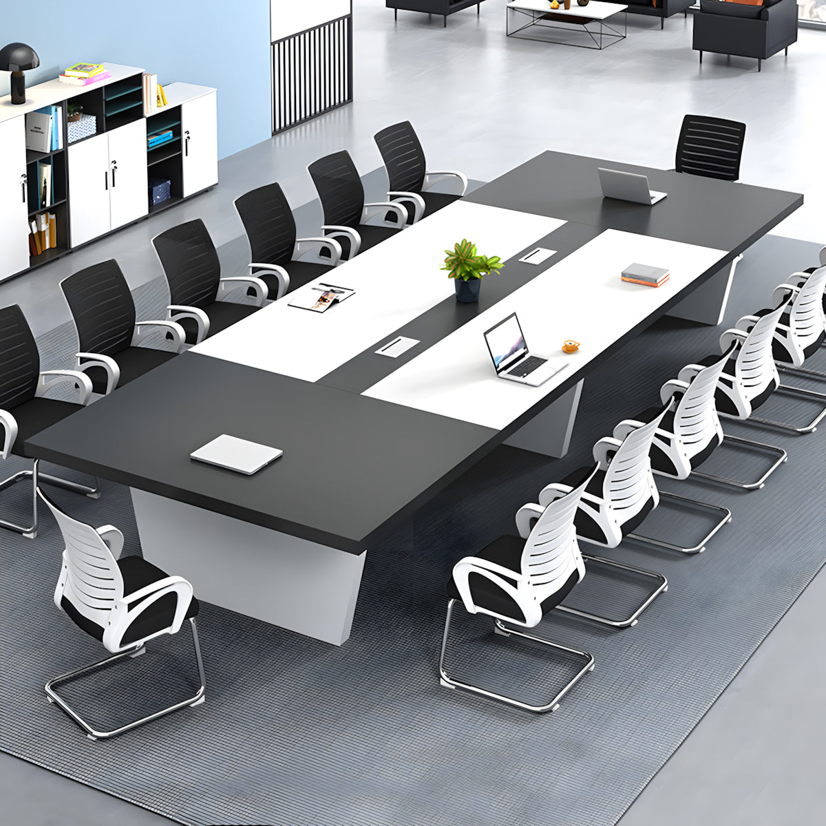 Stylish Rectangular Dual-Color Conference Table for Office（Sale Event ...
