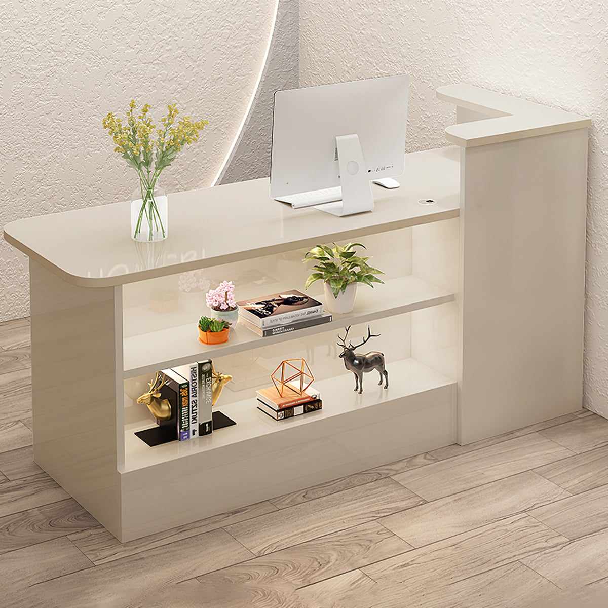 Small Retail Cashier Desk - Front Counter for Shop, Featuring Showcase ...