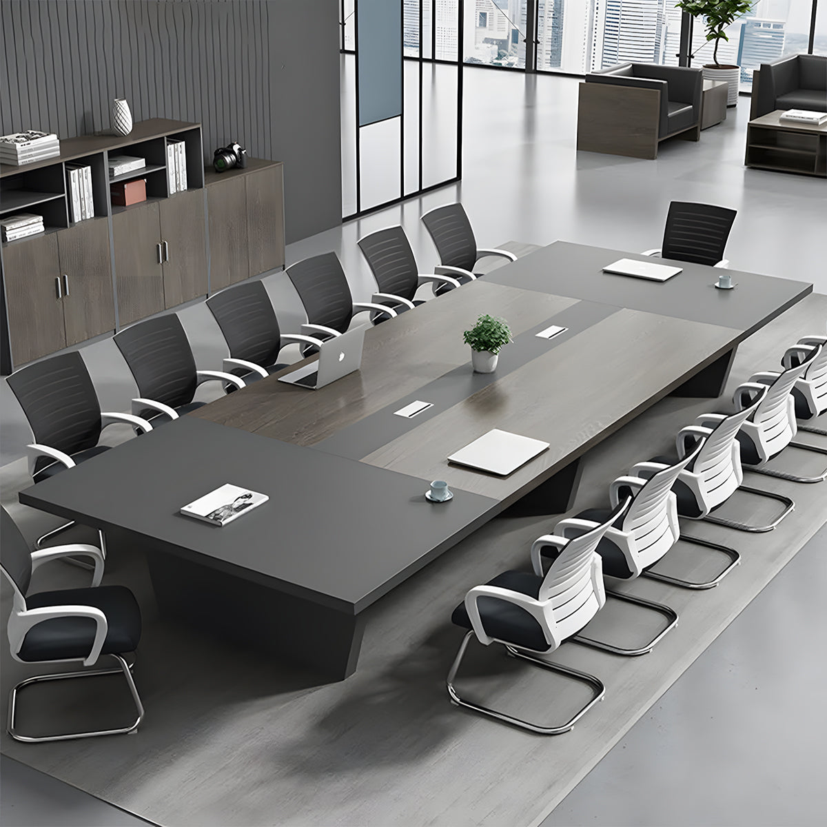 Stylish Rectangular Dual-Color Conference Table for Office – Zimasya ...