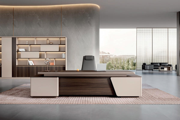 L-Shaped Office Desk for Executives – With Lockable Drawers – Zimasya ...