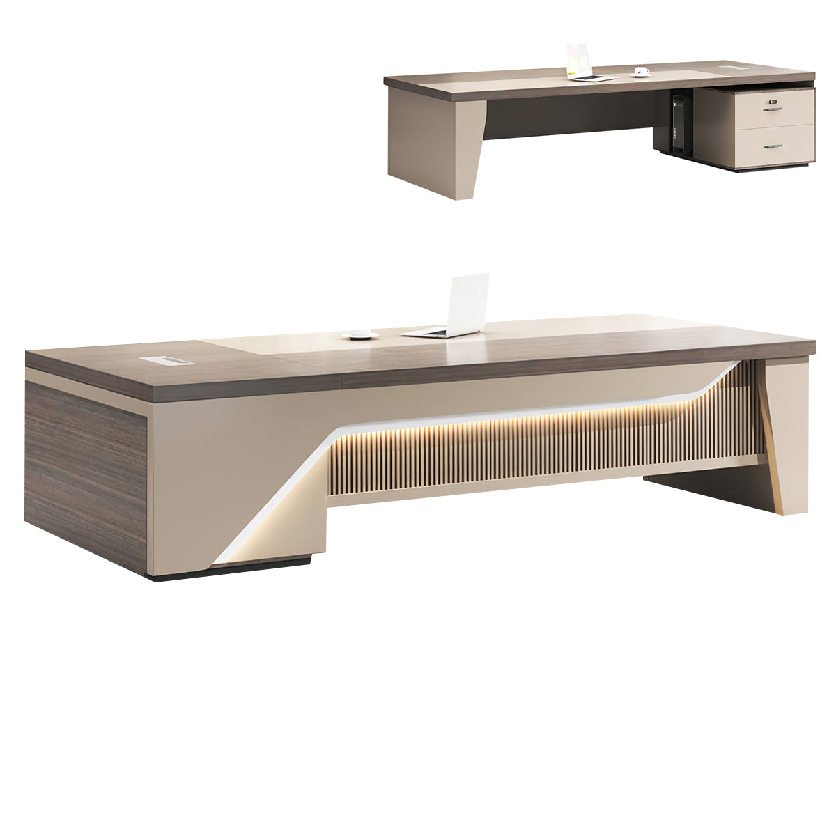 Luxury Executive Business Space - Executive Desk with Storage Cabinet ...