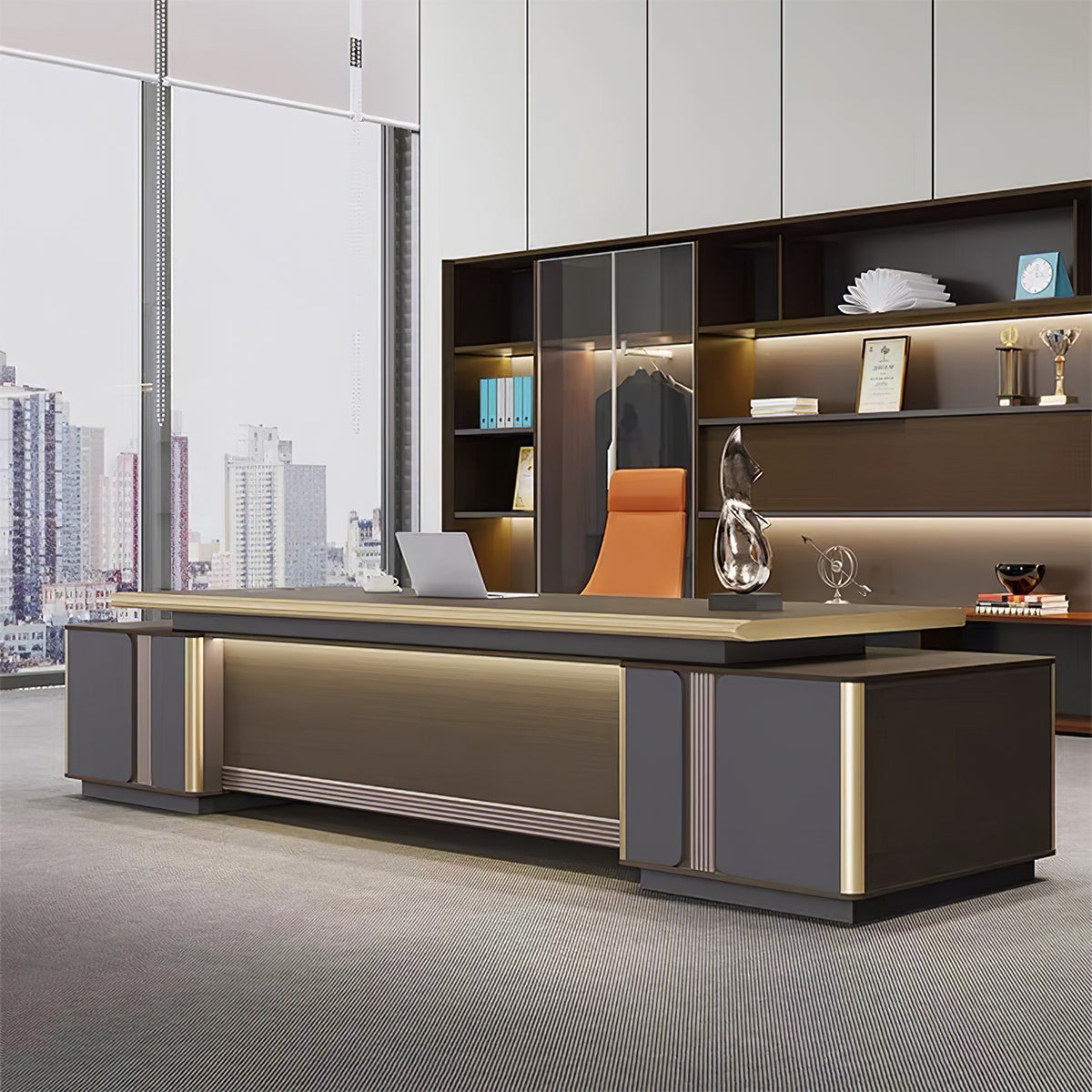 CEO's Exclusive Office Furniture - Executive L-Shaped Desk with Drawer ...