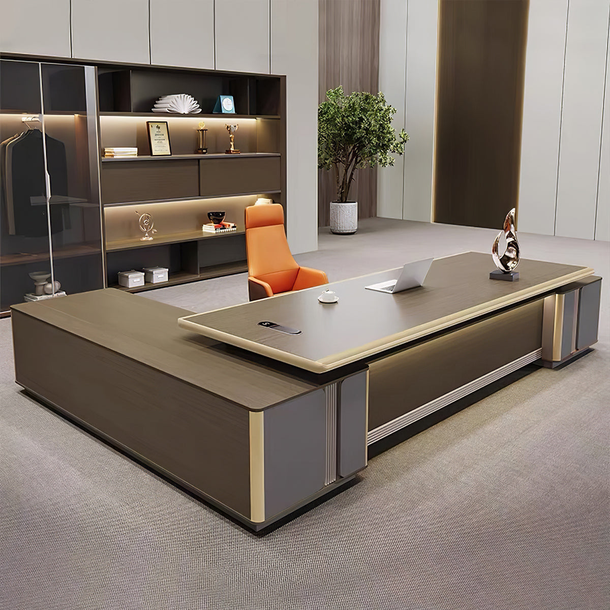CEO's Exclusive Office Furniture - Executive L-Shaped Desk with Drawer ...