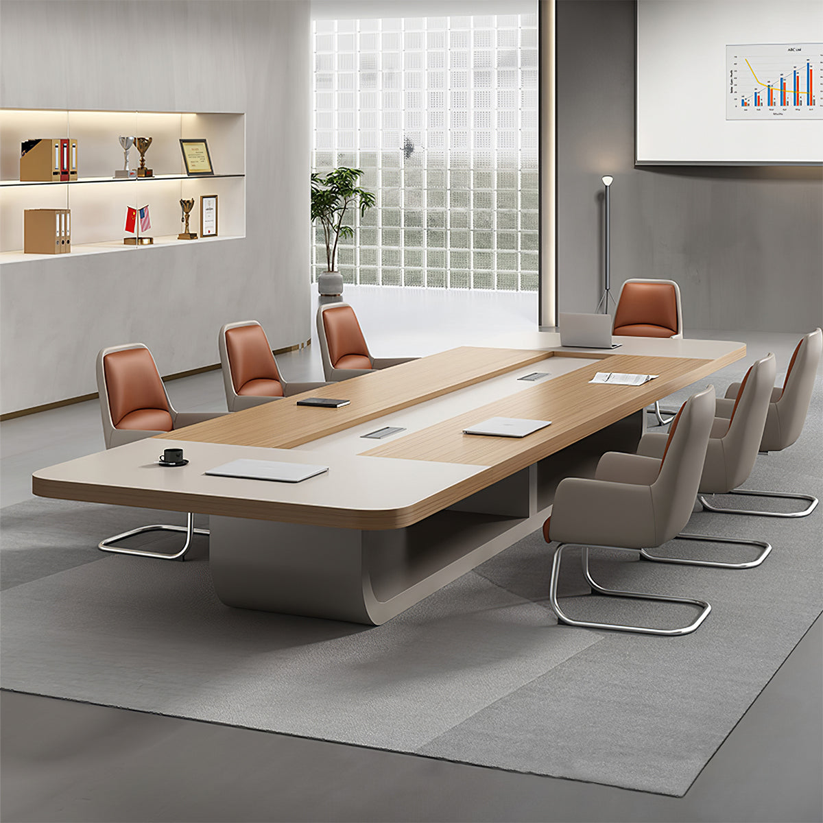 Sleek Rectangular Office Meeting Table for High-End Conference Room ...