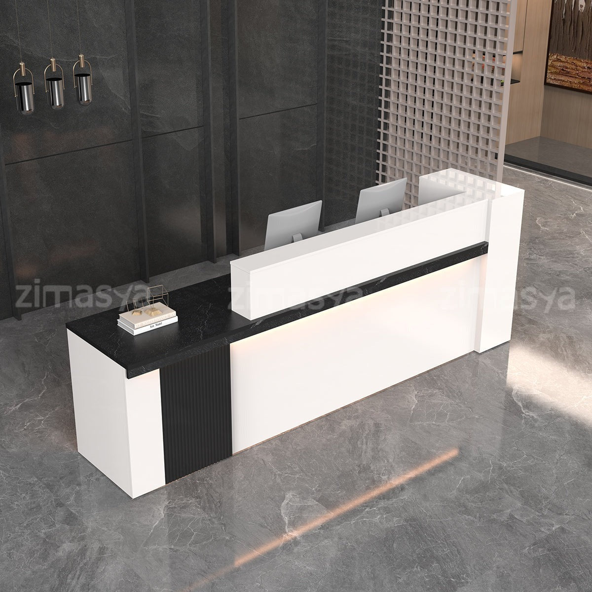 Office Front Reception Desk with Side Storage and Drawers（Stock Items ...