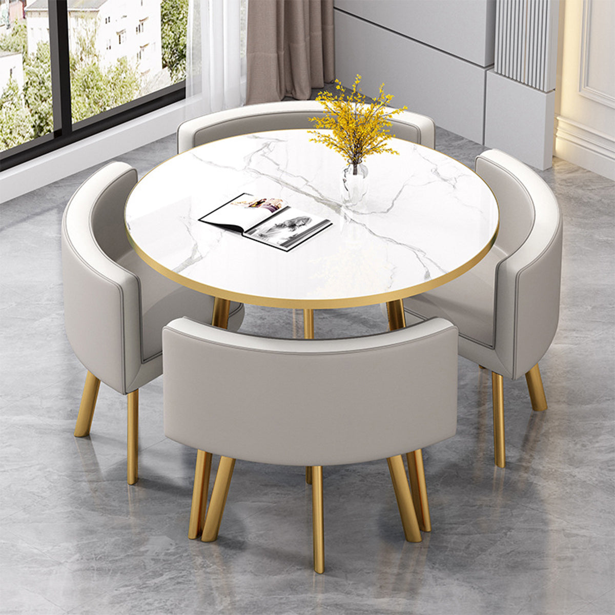 4-Person Office Reception Desk and Chair Set – Perfect for Any Space ...